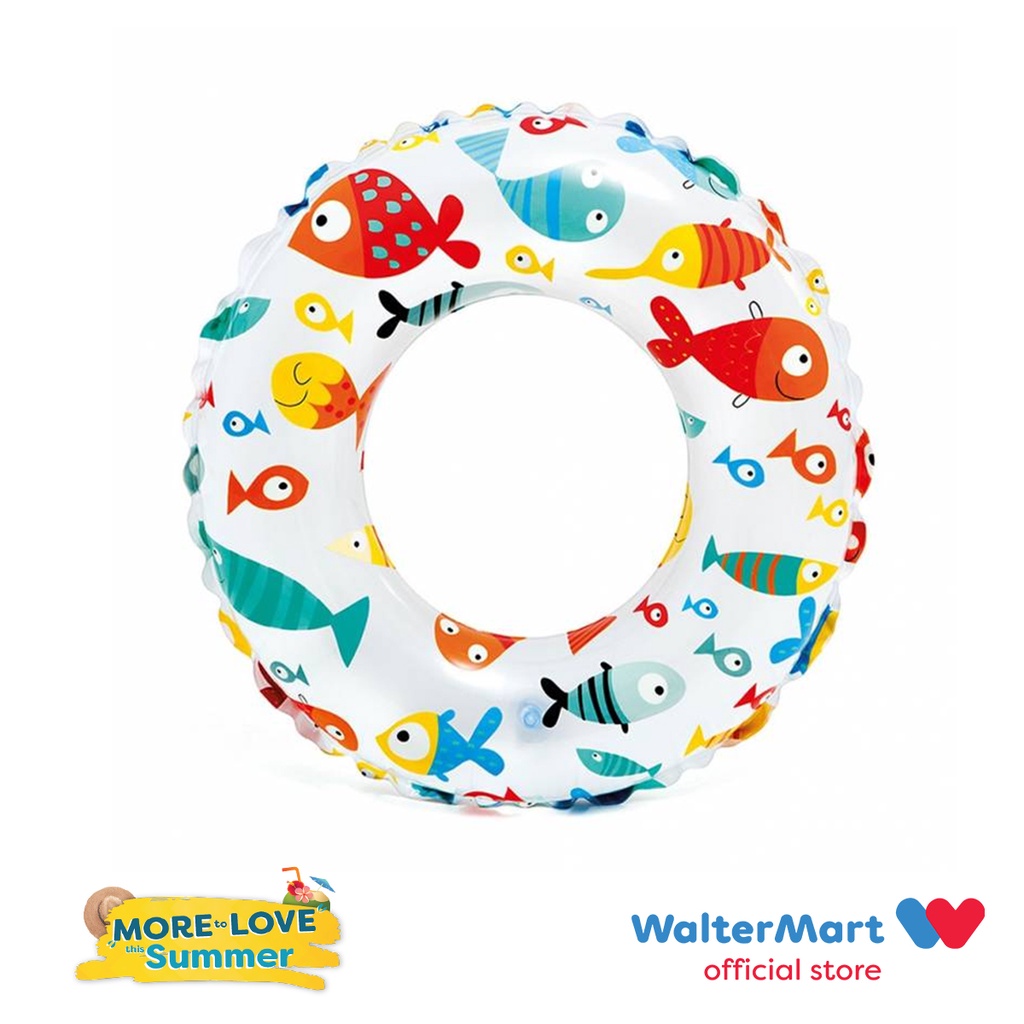 INTEX 100% Authentic Inflatable Lively Print Swim Ring Fish 59241 ...