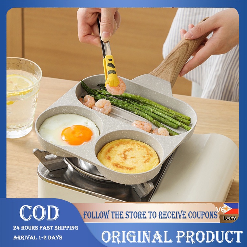 Nonstick Frying Pan Egg Burger&Steak 3in1 Multifunctional Kawali ...
