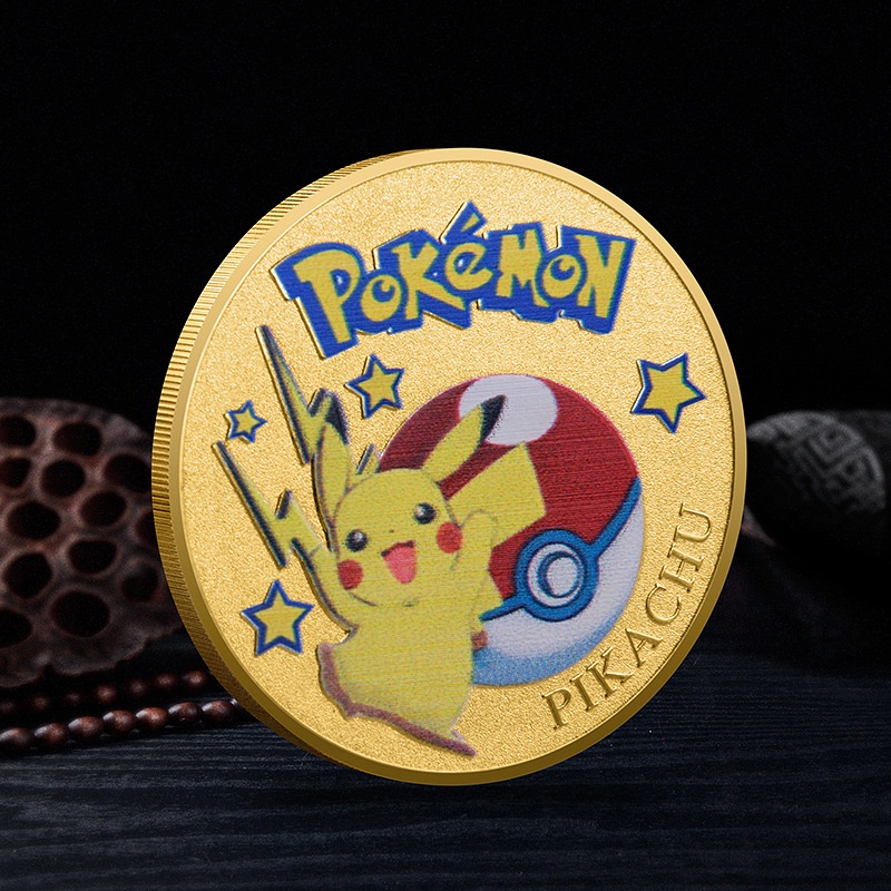 Golden Pokemon Coins Metal Pikachu Coins Charizard Mewtwo Pikachu Metal ...