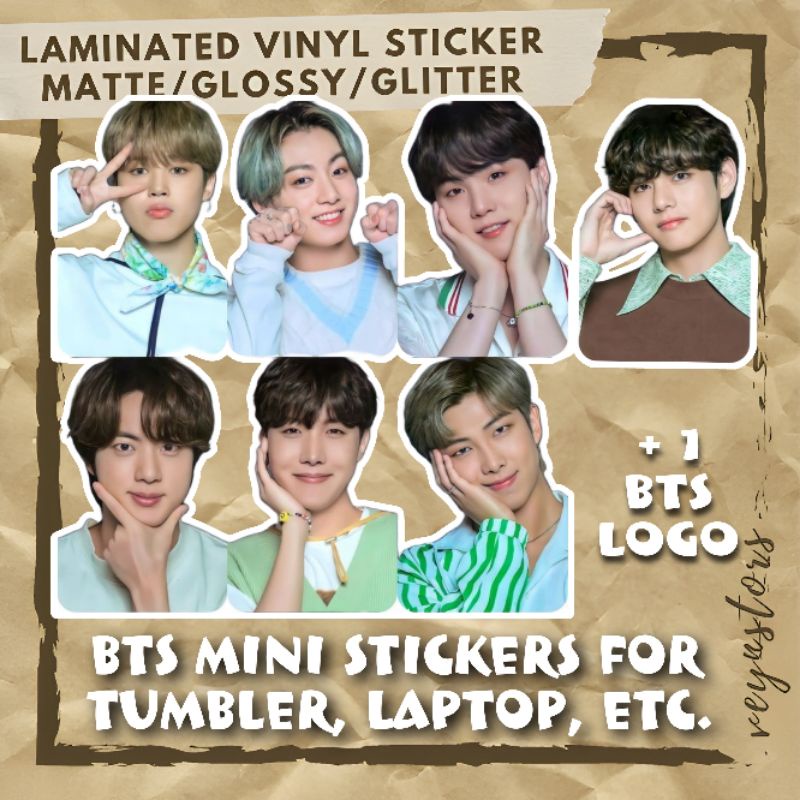 BTS MINI STICKER PACK 7 PCS + 1 FREEBIE ( BTS LOGO) | Shopee Philippines