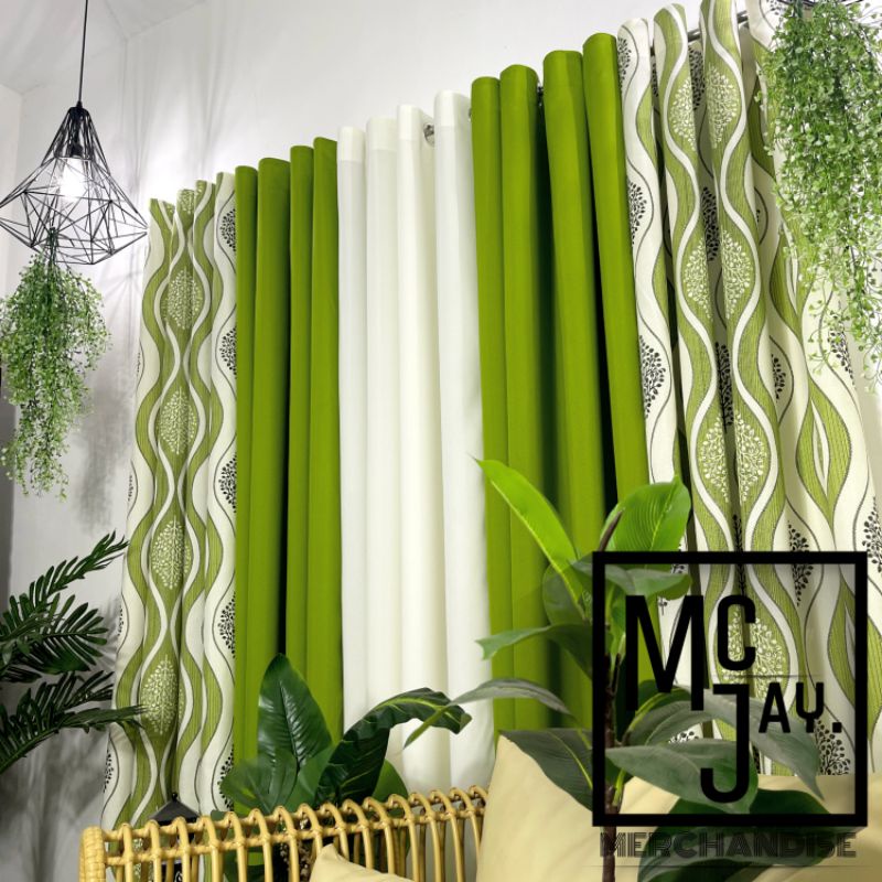 MCJAY - 5in1 Green Tree Ring Curtain Set (6ft/7ft) - Sold per PIECE/SET ...