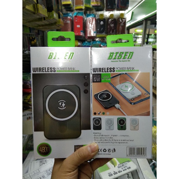 Bisen Bp-505 Fast Charger Magnetic Wireless Power Bank 4800 Mah ...
