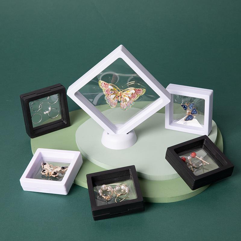 Floating Frame 3D Display Jewelry Box Suspension Storage PE Film ...