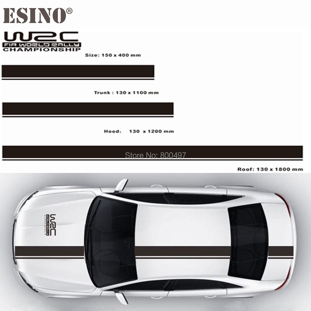 New Car Accessories WRC FIA World Rally Championship Stripe Set Car ...