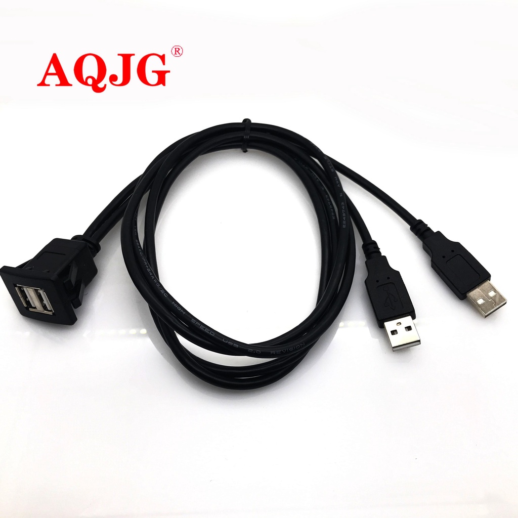 New USB2.0 Flush Mount Cable 1M/2M Double/Single USB Port Extension ...