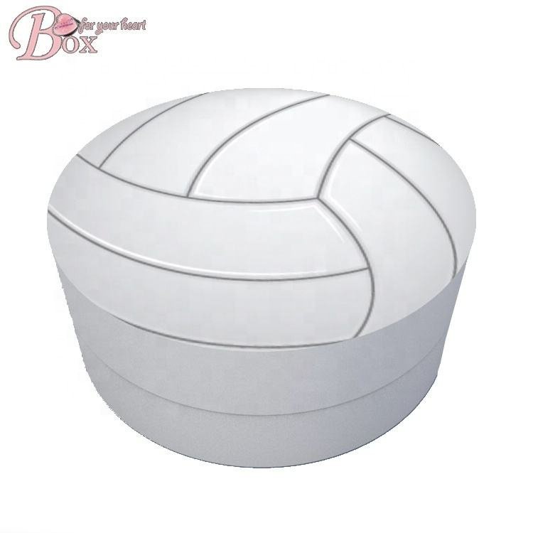round shape white boxes Packaging paper box sports volleyball gift box ...