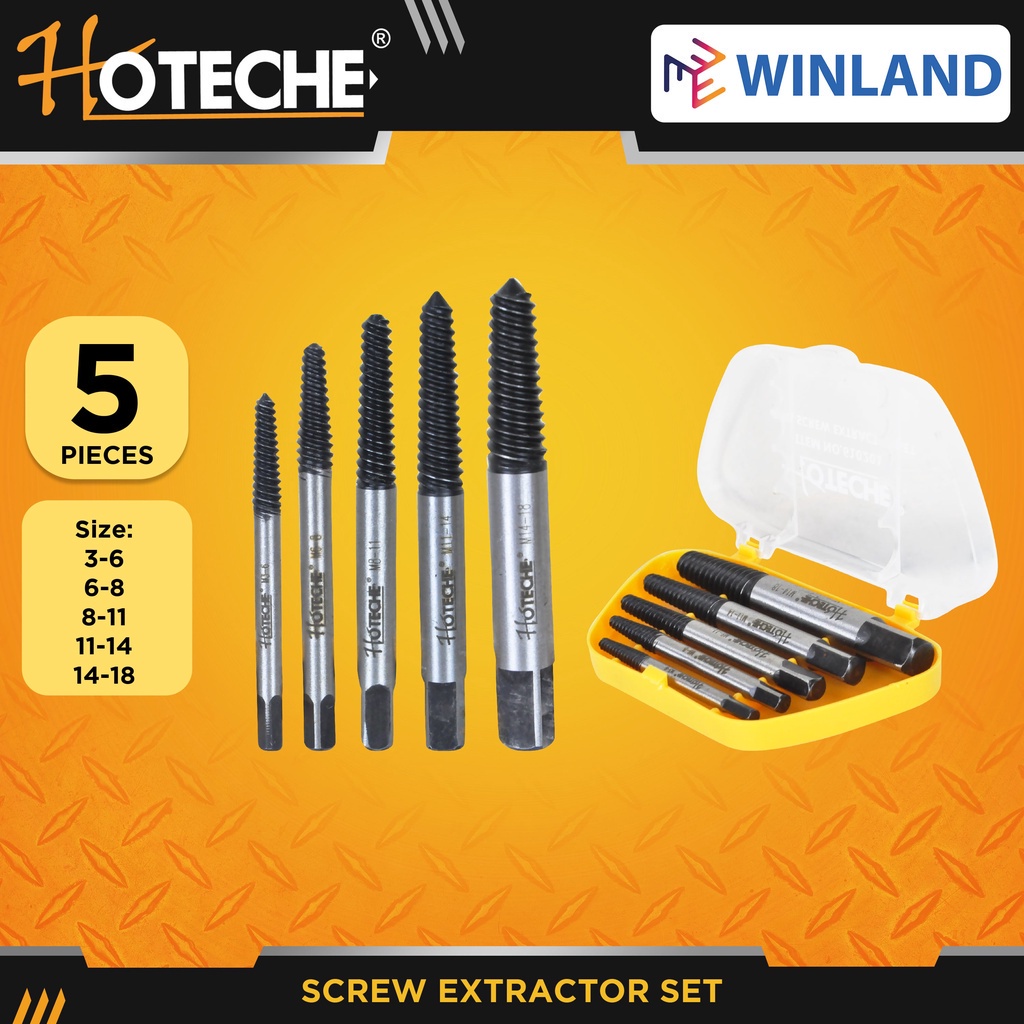 Hoteche by Winland 5pcs Screw Extractor Set 610201 | Shopee Philippines