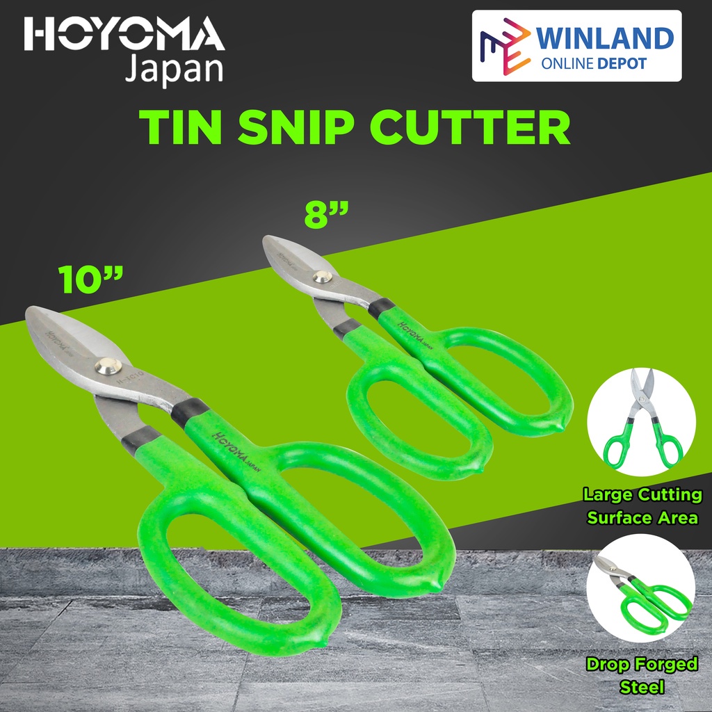 Hoyoma japan by Winland 8inch & 10inch Tin Snip Cutter Rubber Handle ...
