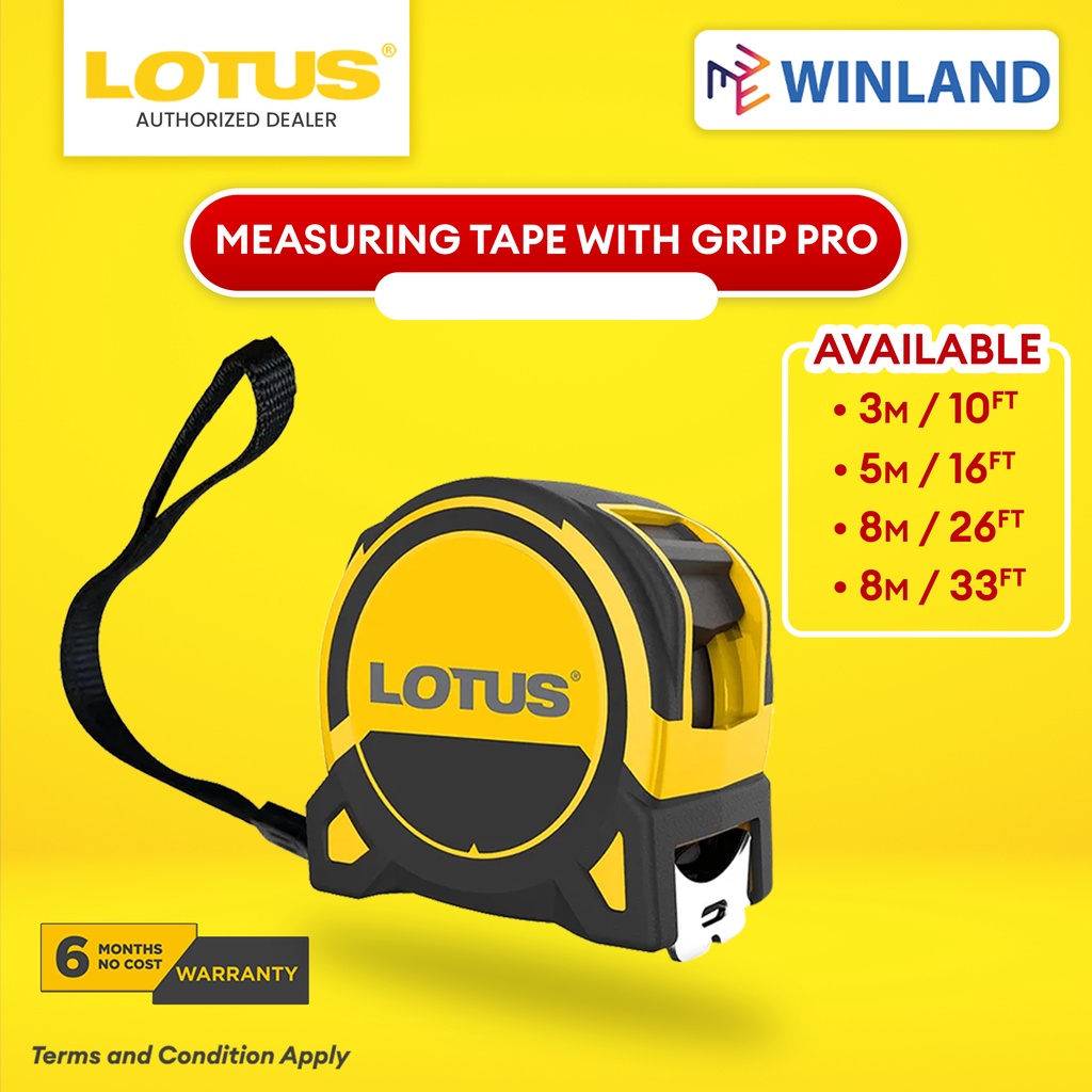 Lotus by Winland 3|5|8|10 Steel Tape with Grip PRO (Inch/Fractional ...