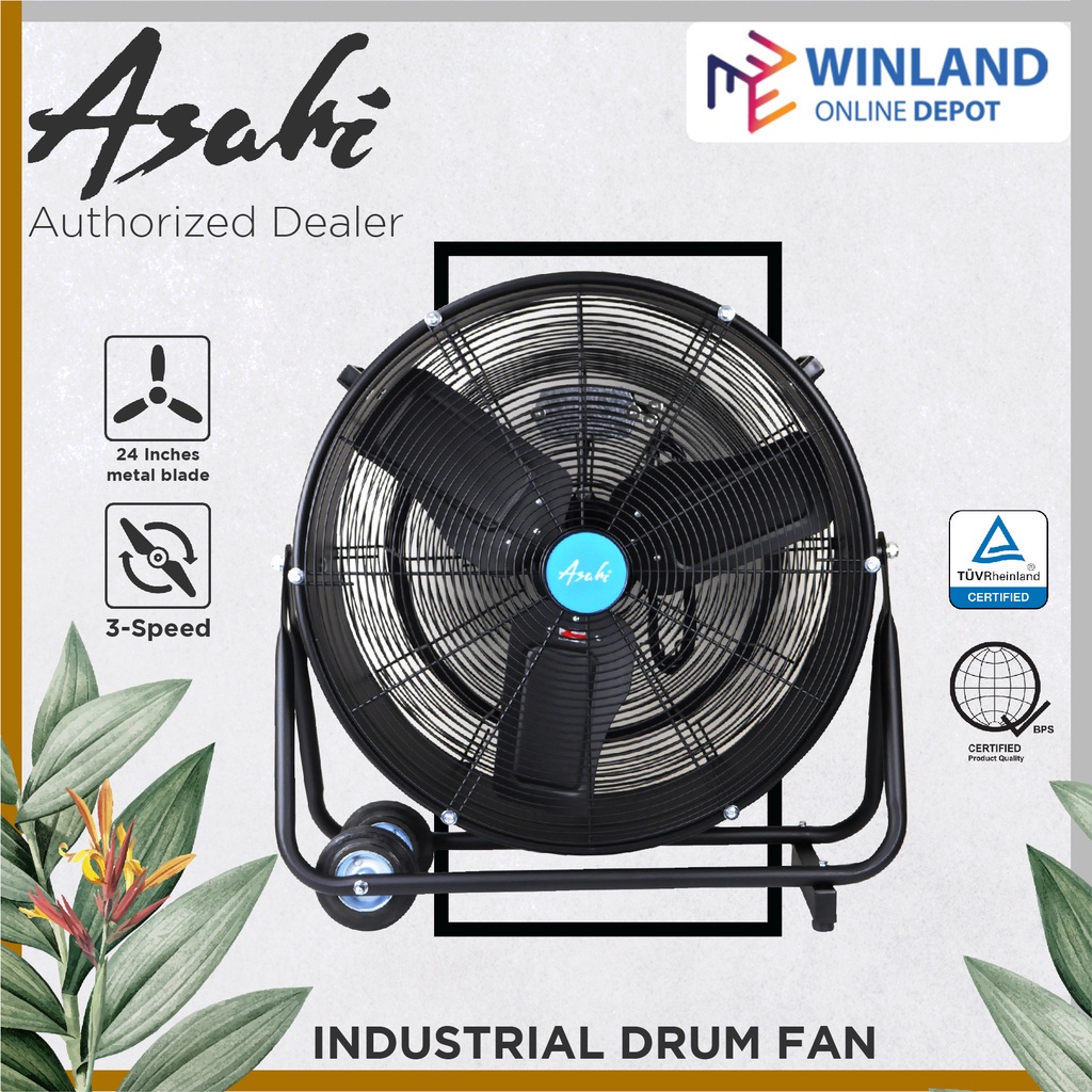 ASAHI by Winland Industrial Electric Fan | Drum Fan 24inch Metal Blade ...