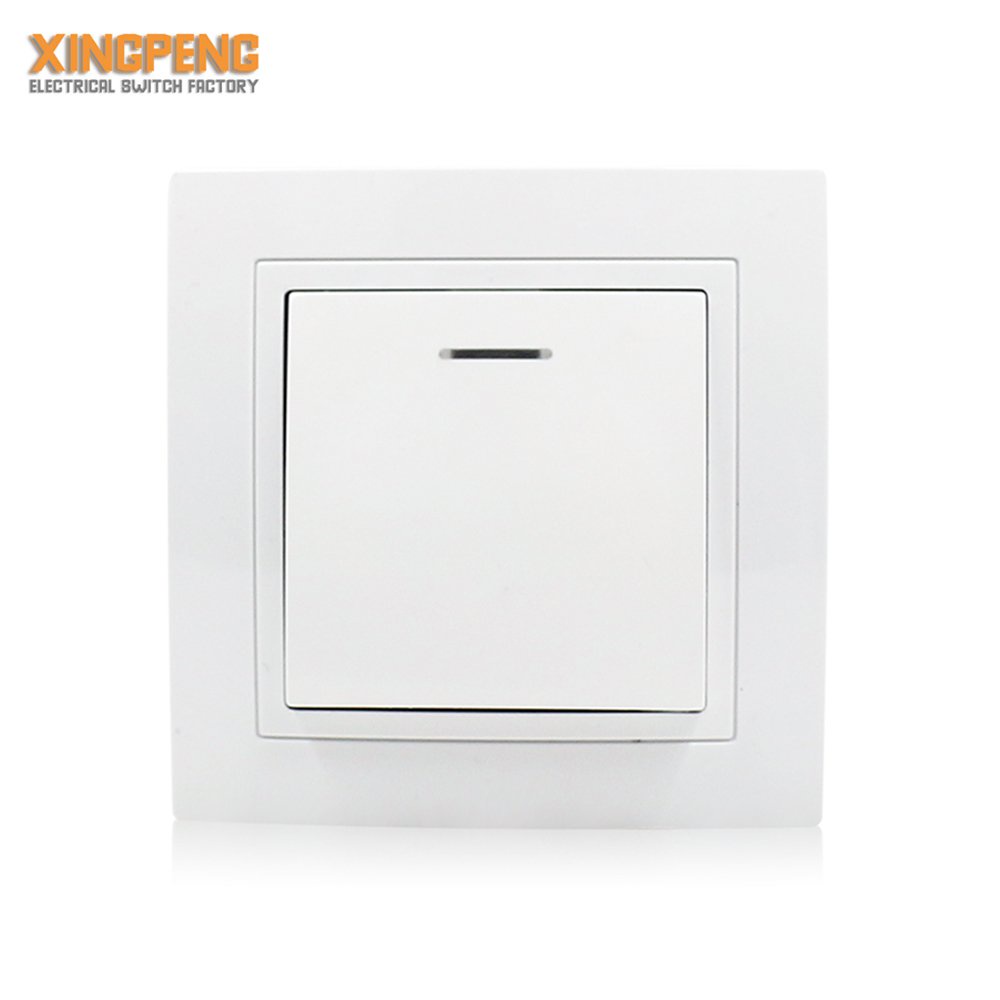 CE RoHS Eu type wall plate switch PC 220V~250VAC one gang one way wall ...
