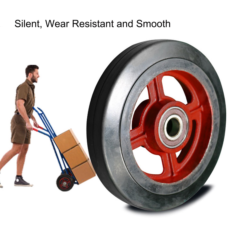 ♟8/10/12'' Rubber Wheels For Heavy Cart Set Heavy Duty Push Cart Wheels ...
