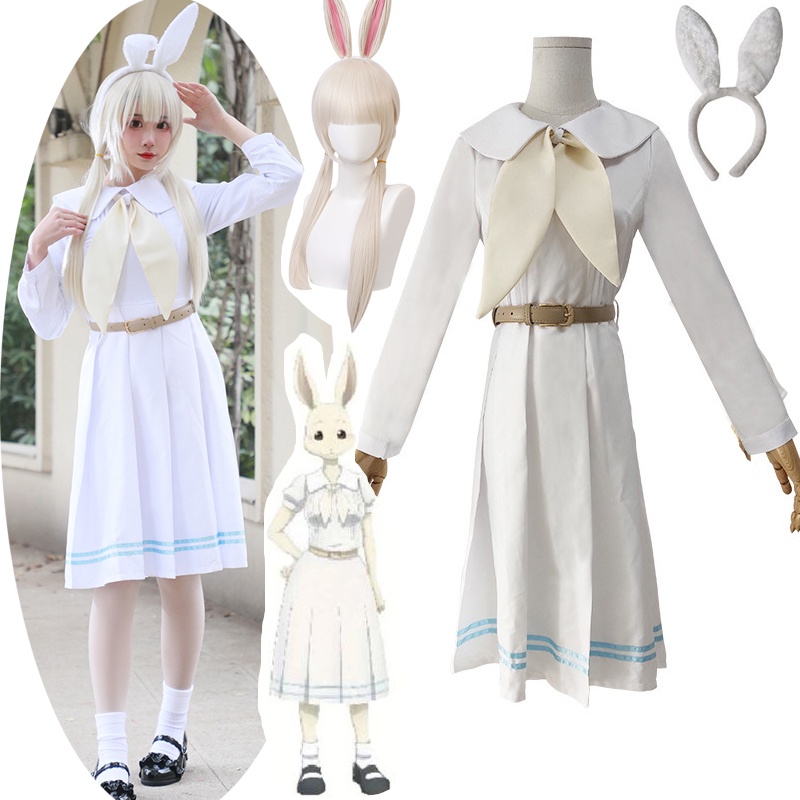 ∝※ nime Beastars Haru Cosplay Costume Uniform White Rabbit Animal Cute ...