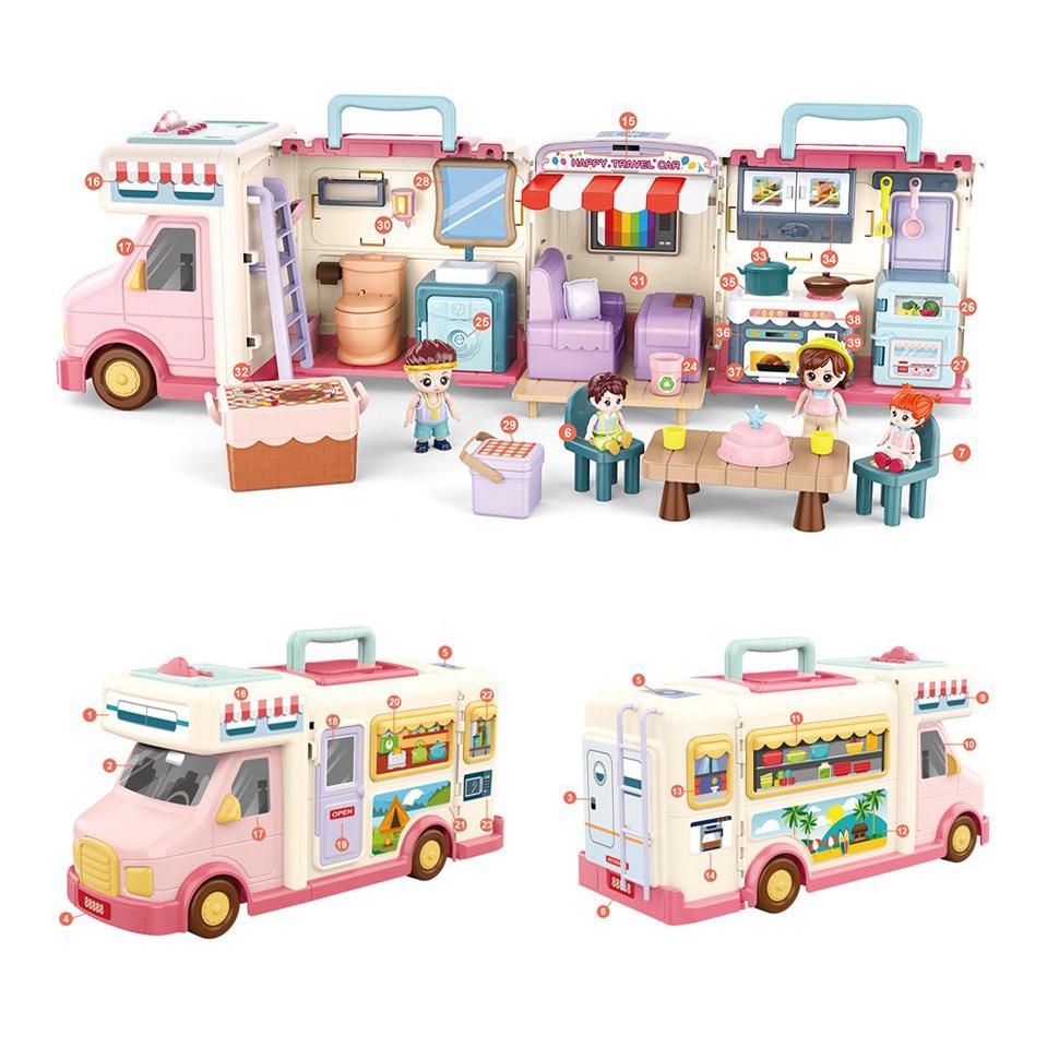 Birthday Gift Campervan Pretend Play Doll House Van Play Set RV ...