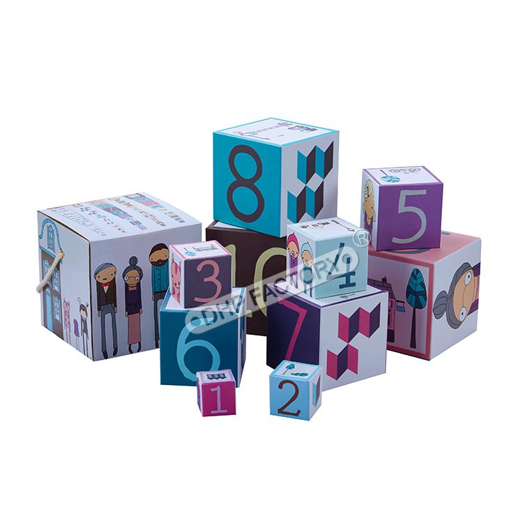 Recycled Custom Nested Number Box Kids Children Educational Toys Paper ...