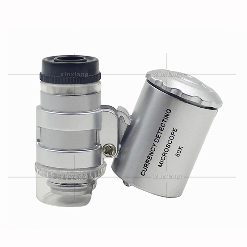 60X Microscope with LED Lights Portable magnifier currency detecting ...