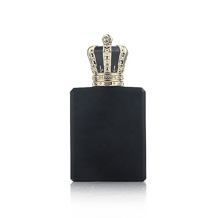 Luxury 100ml Square Black Color Perfume bottle Crown Shape ABS Plastic ...
