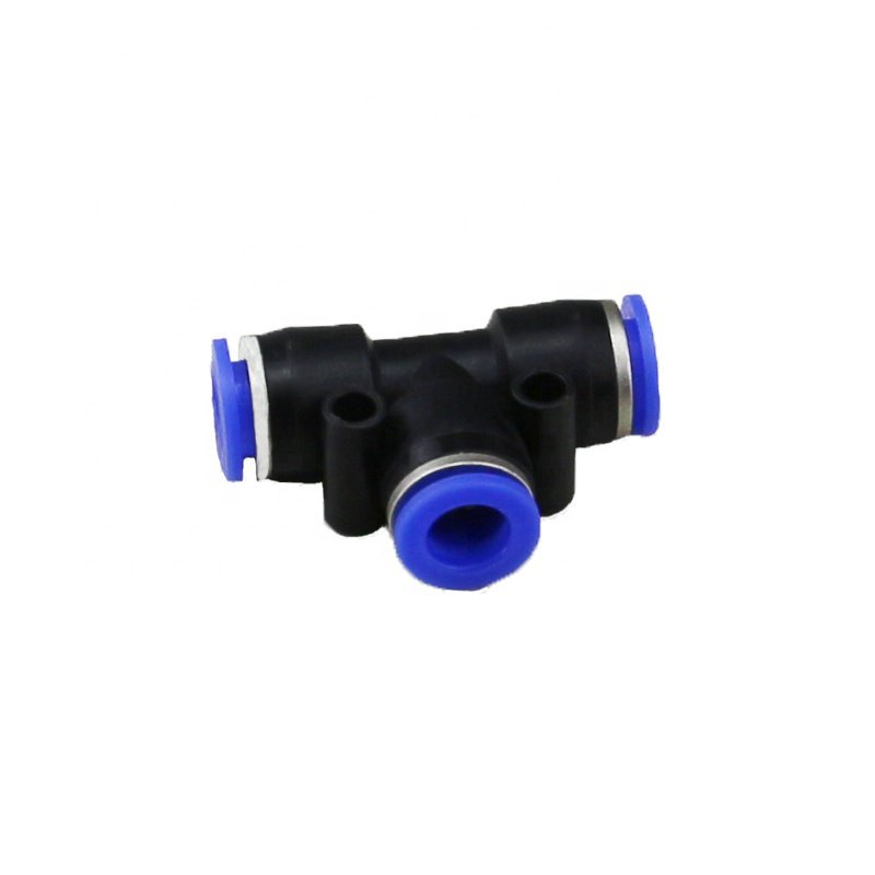 Blue Union PE T type Tee Connector pvc Pneumatic Quick Connect Pipe ...