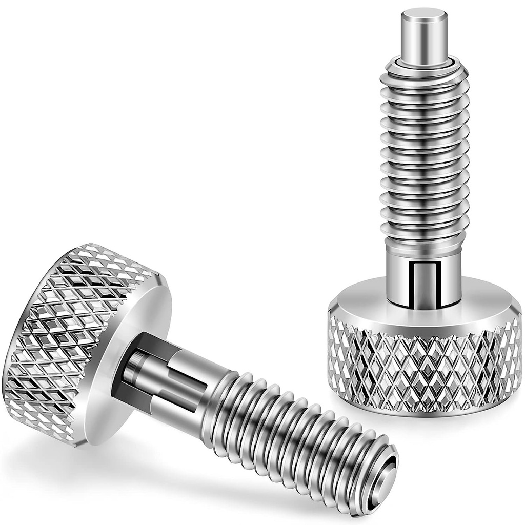 Manual telescopic spring plunger with stainless steel knurled handle ...