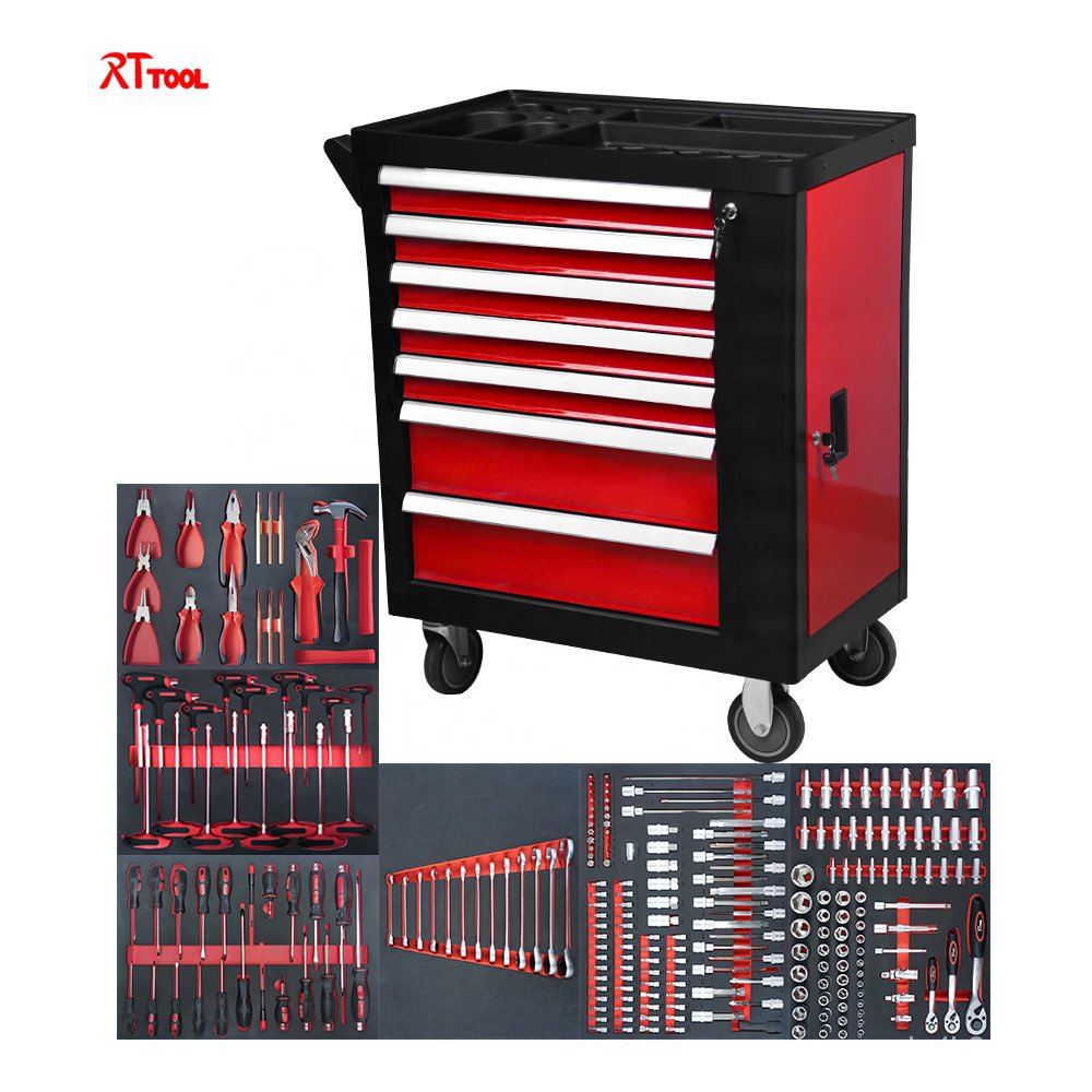 RT TOOL Mechanic Tools Box Sets Plastic Box Trolley With Tools Cart ...