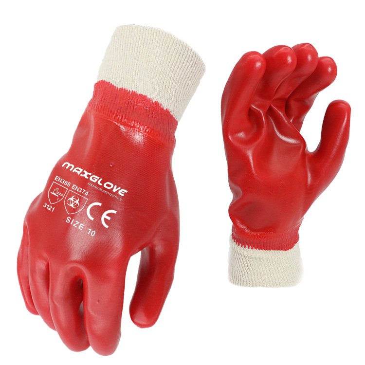 PVC Chemical Resistant Hand Safety For Industrial Work Gloves With ...