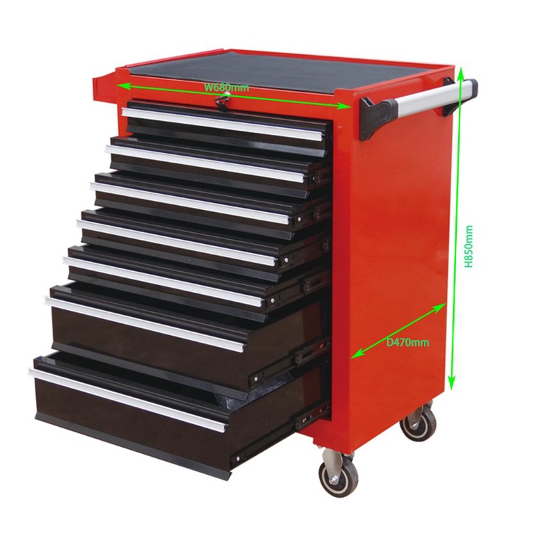 JZD Cold-rolled Steel rolling tool Drawers with Castors Tool Trolley ...