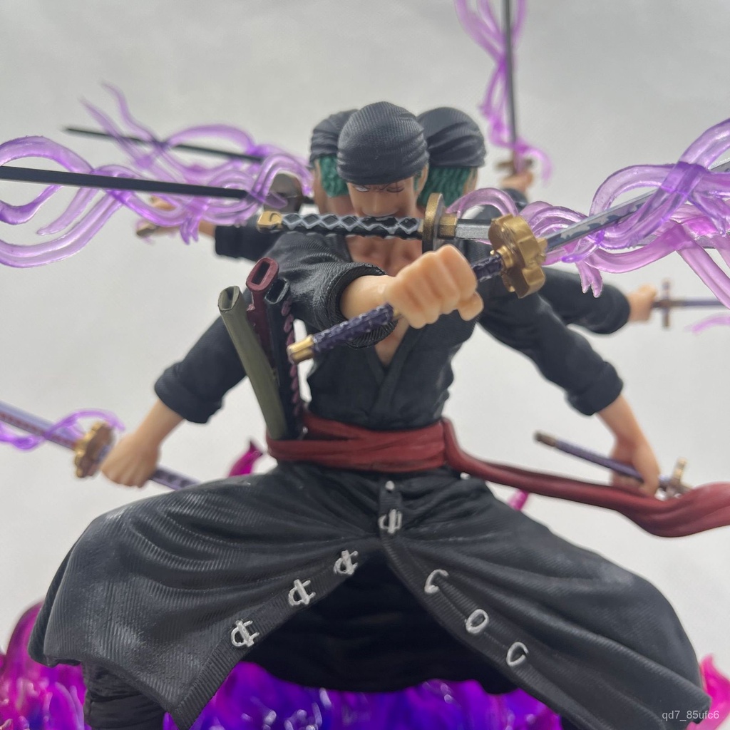 39cm One Piece Anime Roronoa Zoro Wano Country Three Heads and Six Arms ...