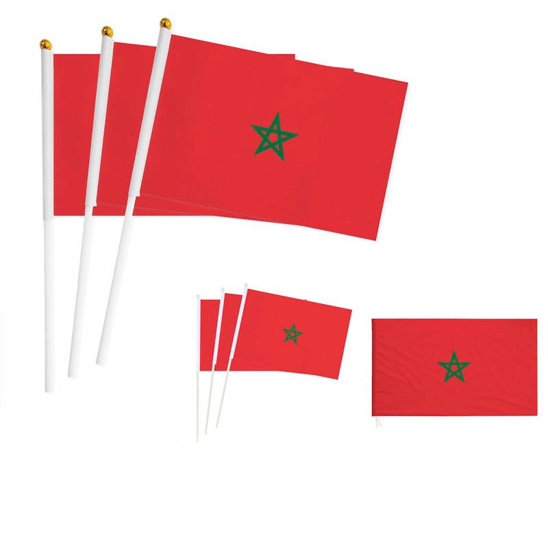 Morocco Hand Flags World Stick Flag World Country Small Mini Hand Hold ...