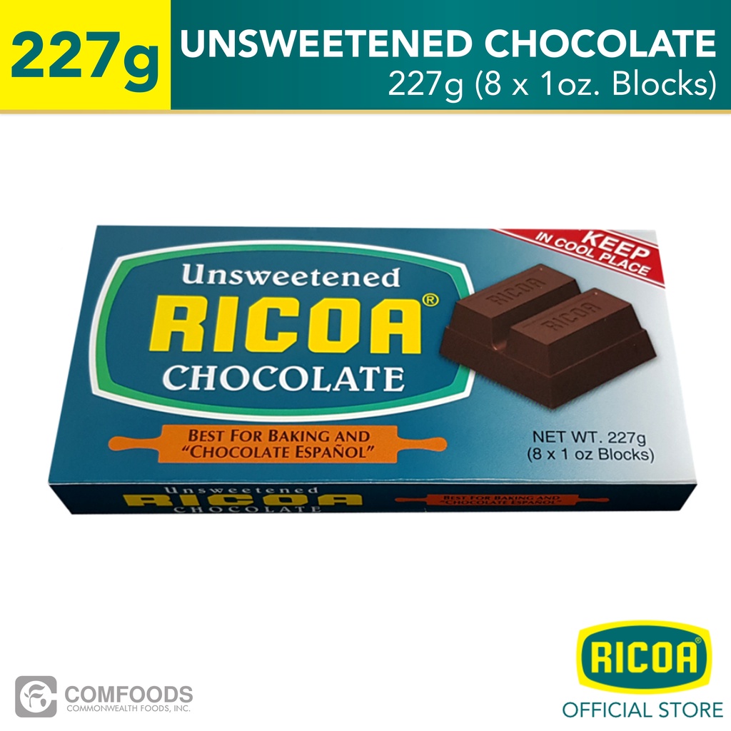 RICOA Unsweetened Chocolate - 8 x 1 Oz Blocks | Shopee Philippines
