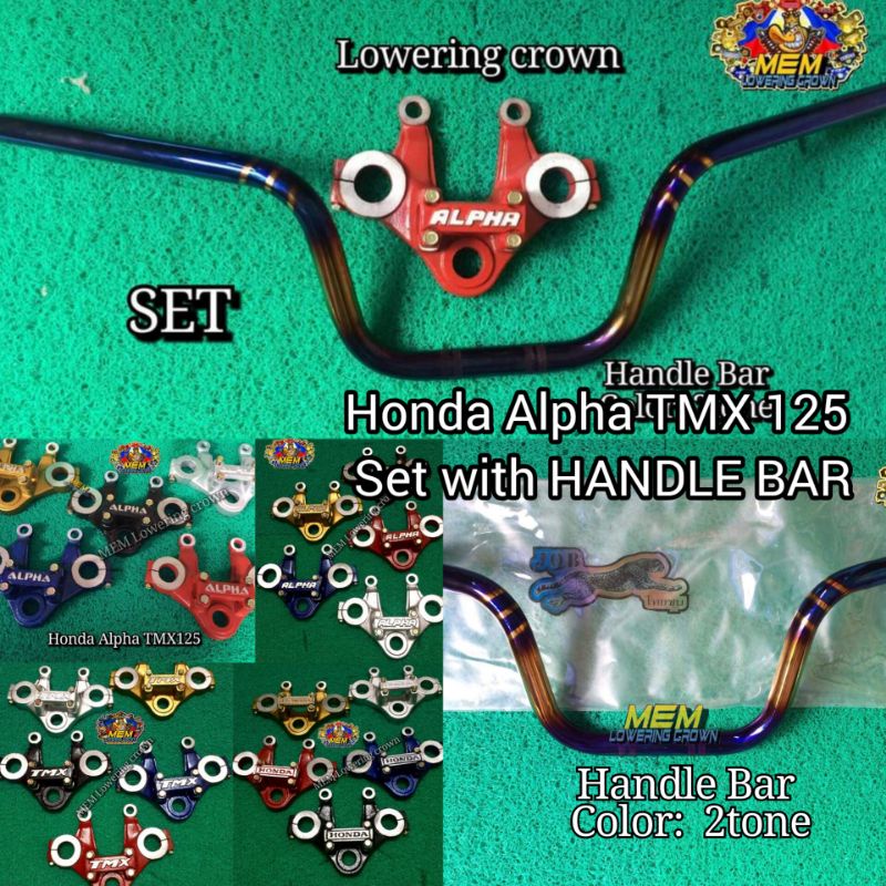 Honda Alpha TMX125 lowering crown Set with HANDLE BAR | Shopee Philippines