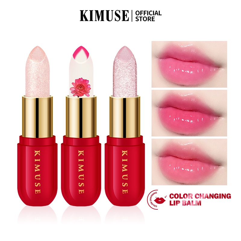 KIMUSE Color Changing Lip Balm Long-Lasting Waterproof Moisturizing Lip ...