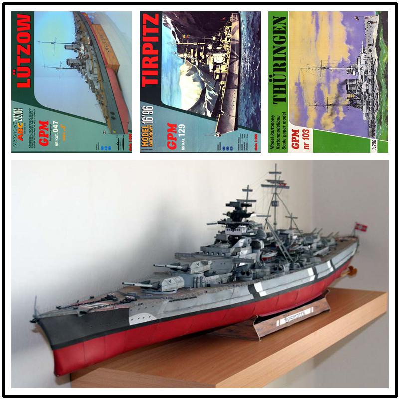 1/280 WWII German Warship Battleship Bismark Cruiser 3D Paper Model ...