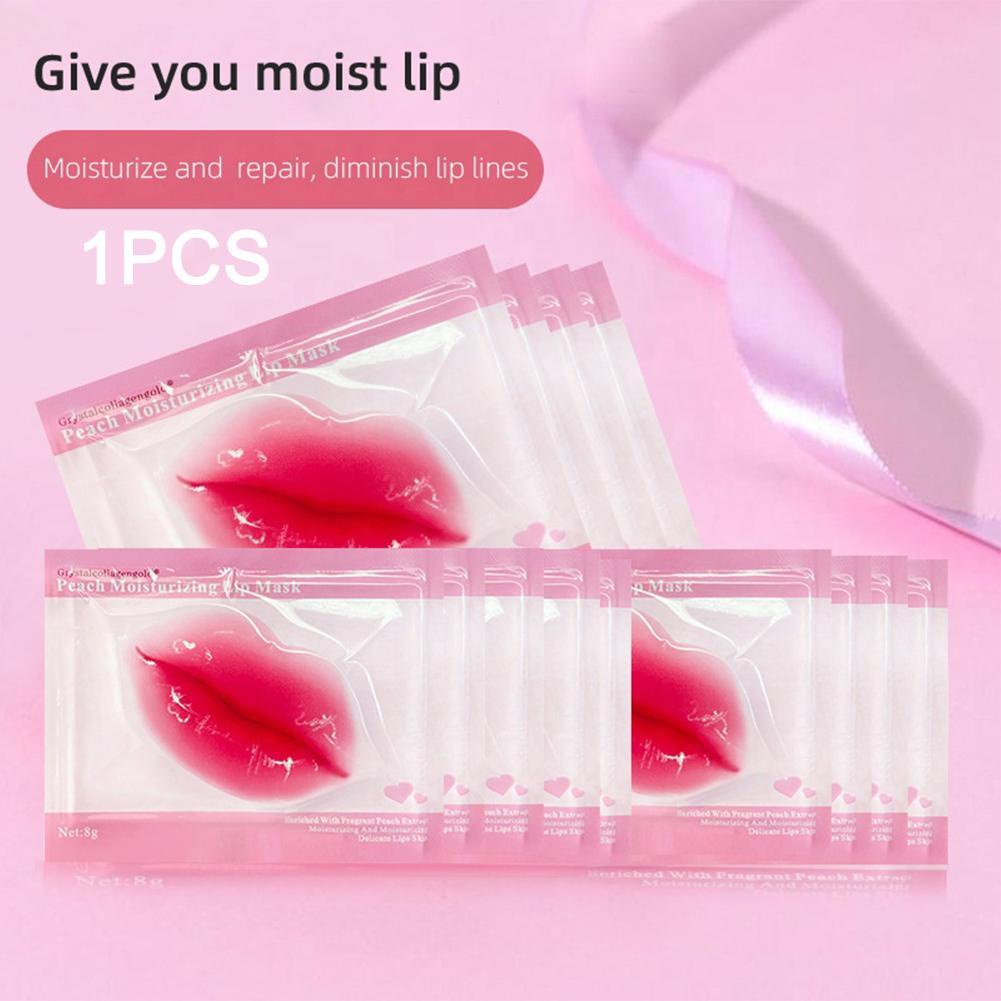 ☫Collagen Mouth Mask Gel Pads Anti-Aging Moisturizing Lip Beads Plumper ...