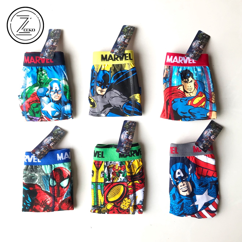 ⊙Cotton Marvel Superman Superhero Pixar Disney Cars Boys kids Underwear ...