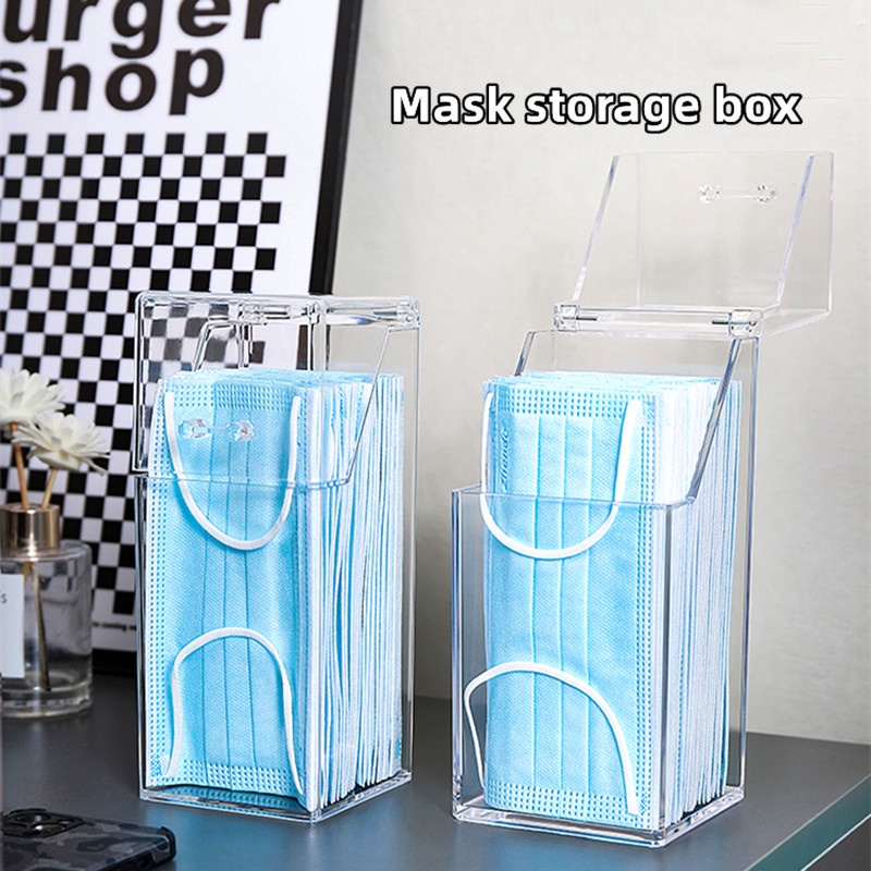 Clear Face Mask Storage Box Clear Acrylic Face Mask Storage Box Large ...