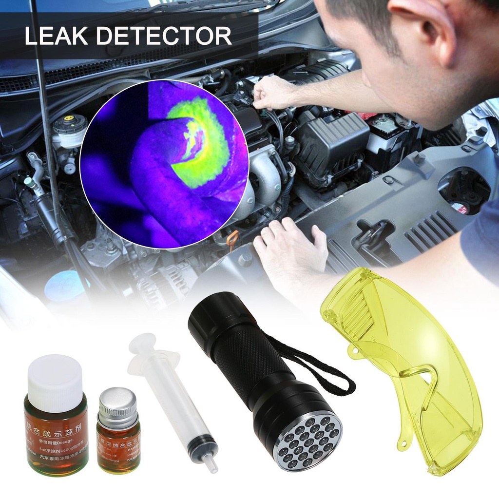 Auto Air Conditioner Leak Detector UV Flashlight Refrigerant Leak ...