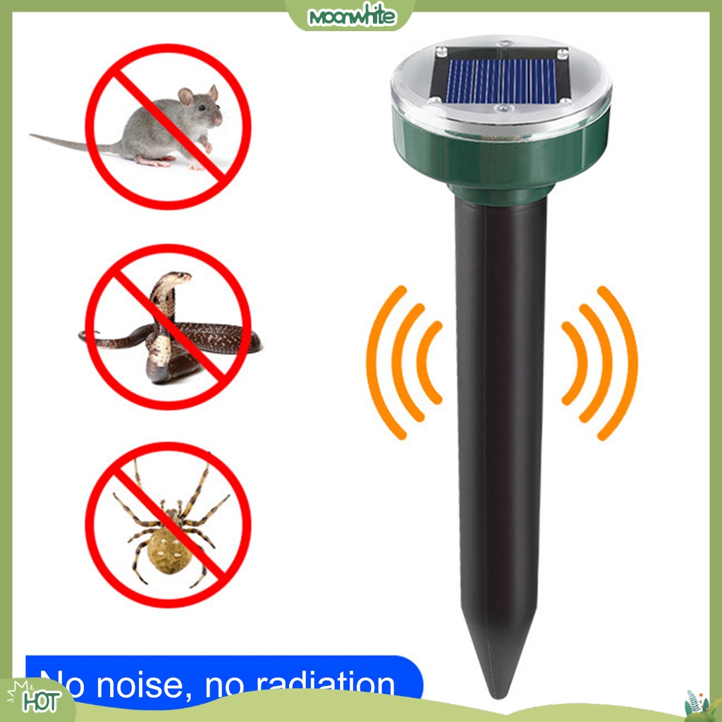 (MOONWHITE) Eco-Friendly Solar Power Ultrasonic Gopher Mole Snake Mouse ...