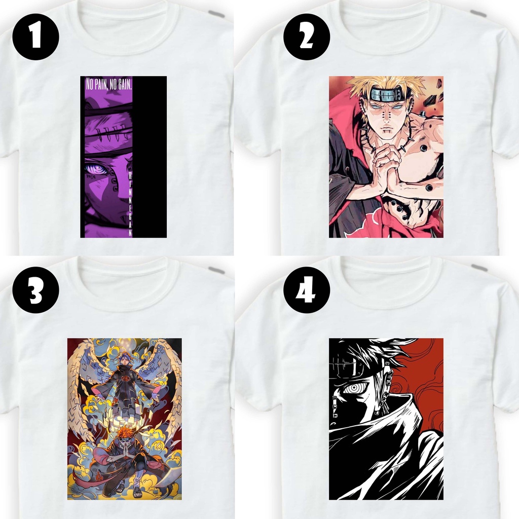 T523 NARUTO PAIN AKATSUKI Design Graphic Printed Tees White Black Tshirt for TEENS MEN WOMAN ...
