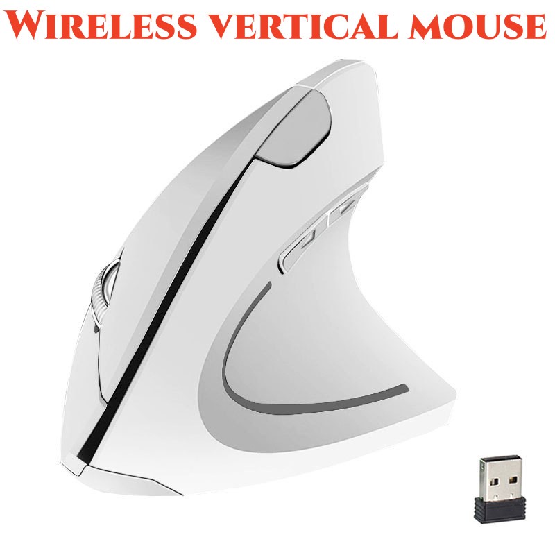 ☍New Style White Fifth Generation 2.4G USB Wireless Vertical Mouse ...