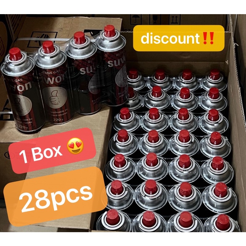 SUWON Safe Butane Gas for Gas stove 220g x 28 pcs Korea Gas Tank ...