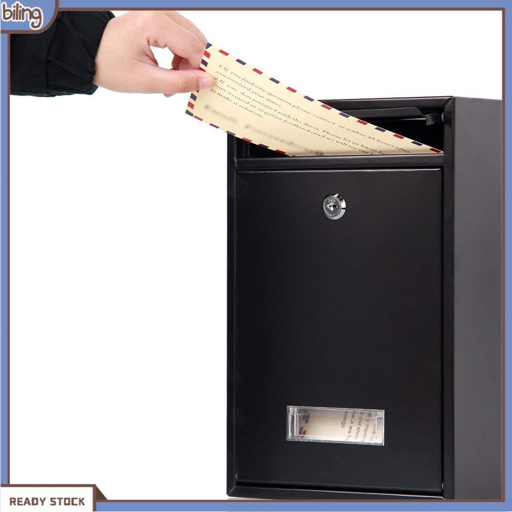 [biling] Outdoor Lockable Wall Mounted Hanging Iron Post Letter Box ...