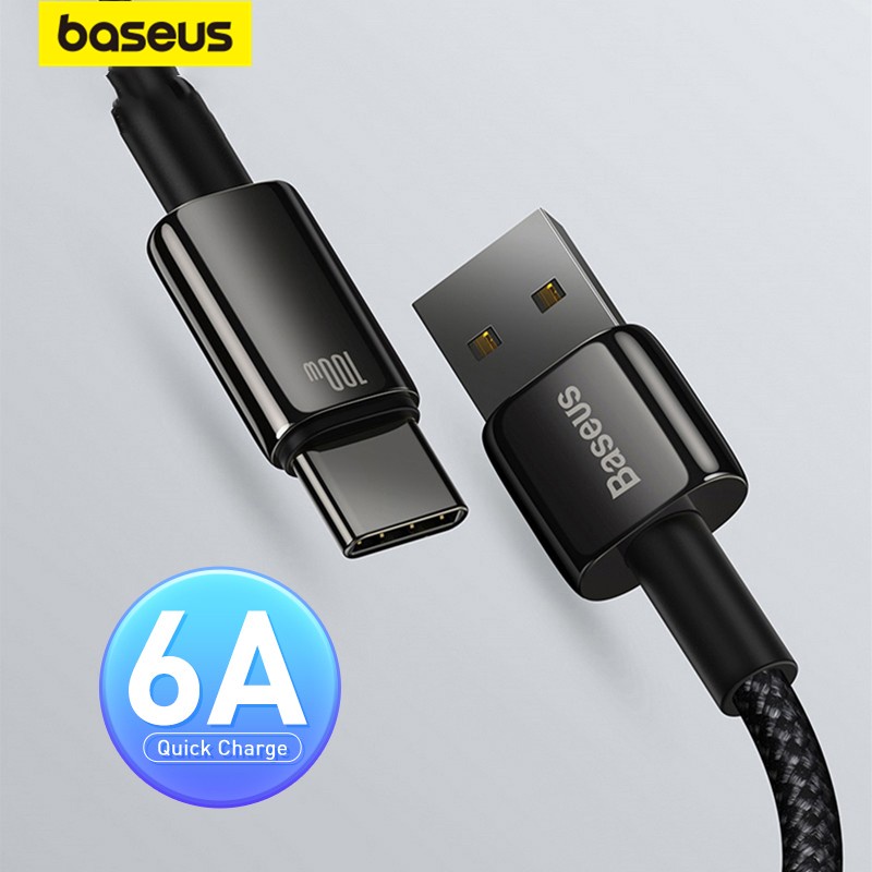 Baseus 100W USB Type C Cable Fast Charging Wire USB-C Charger Data Cord ...