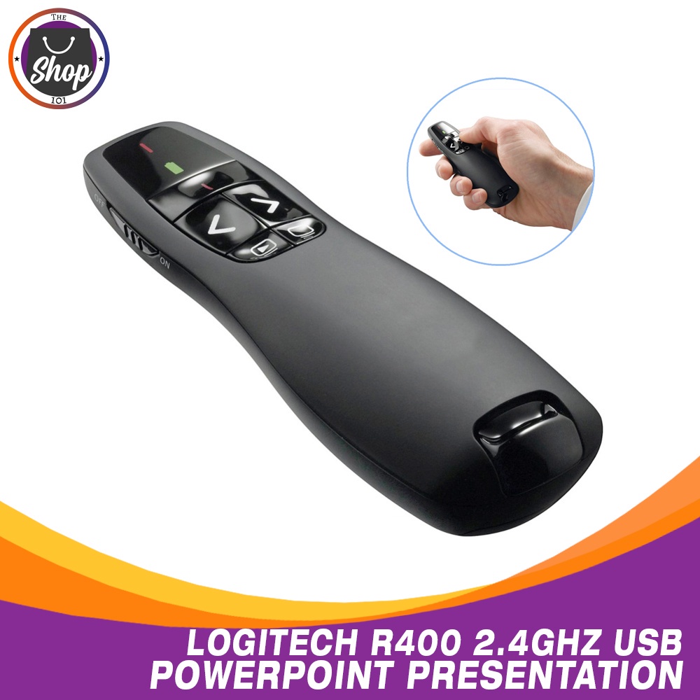 Logitech R400 2.4Ghz USB Wireless Presenter Laser Pointer PPT Remote ...