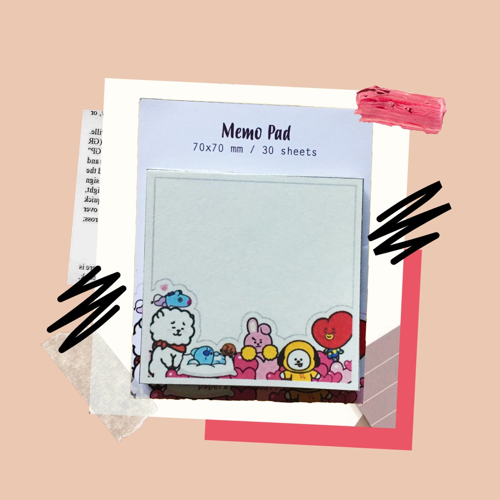 ♀[STICKY NOTES/MEMO] Paperaid's BT21 Designs (also available: Notepads ...