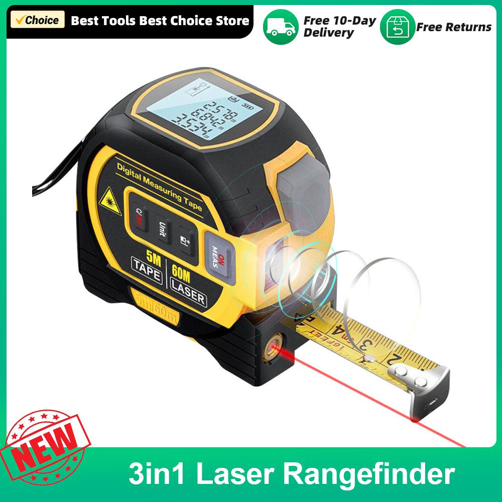 3in1 Laser Rangefinder 5m Measuring Laser Tape Laser Distance Meter ...