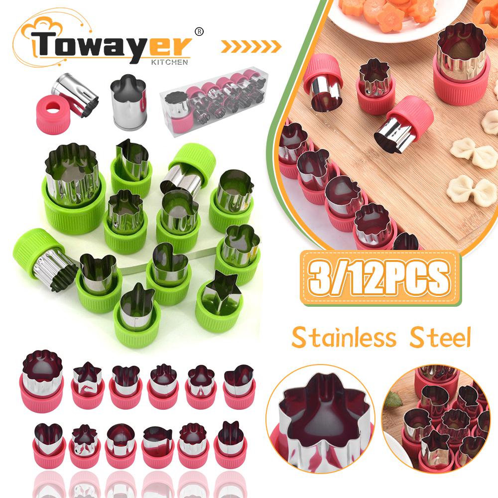 Stainless Steel Vegetables Cutter Plastic Handle Flowers Cartoon Shape ...
