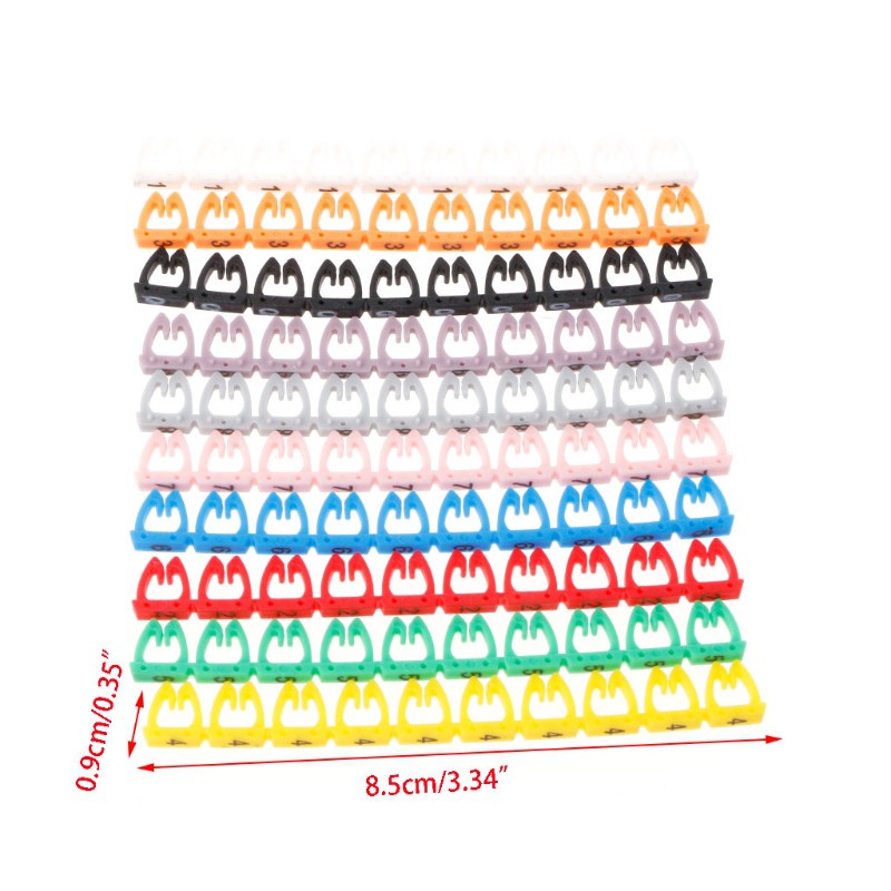 ஐ100Pcs/Set Colorful Numeric Cable Label Mark For RJ45 RJ11 RJ12 ...