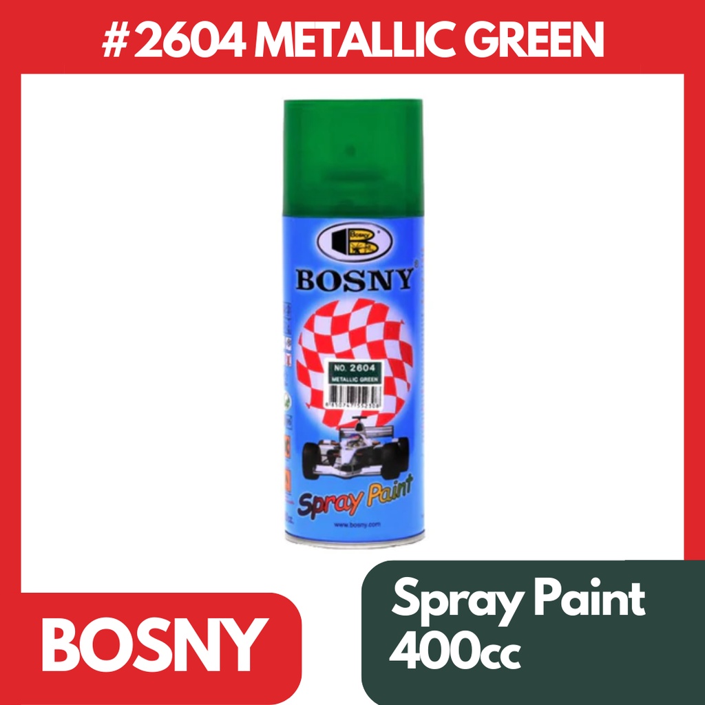 Bosny #2604 Metallic Green Original Acrylic Spray Paint 400cc | Shopee ...