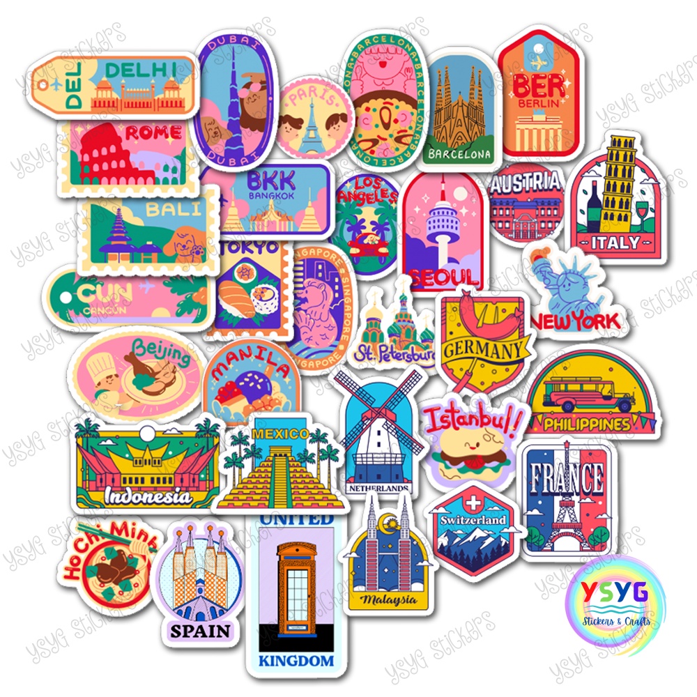 Cities & Countries of the World Sticker Set | #3013 | Shopee Philippines
