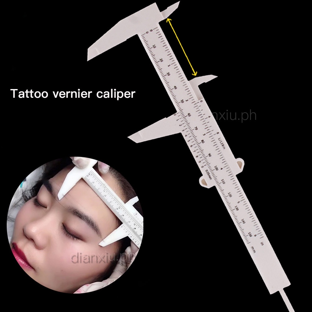 Eyebrow Guide Ruler Double Scale Sliding Tattoo Measuring Ruler Vernier ...
